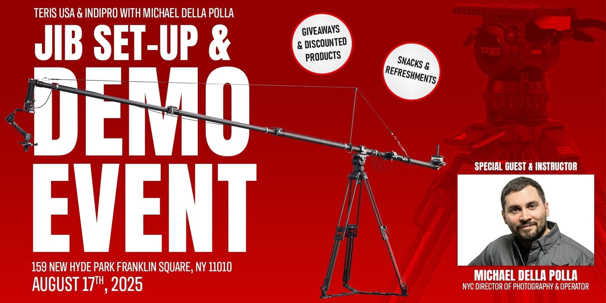 Indipro Tools Hosts Free Live Jib Set-Up & Demo Event Featuring NYC Di