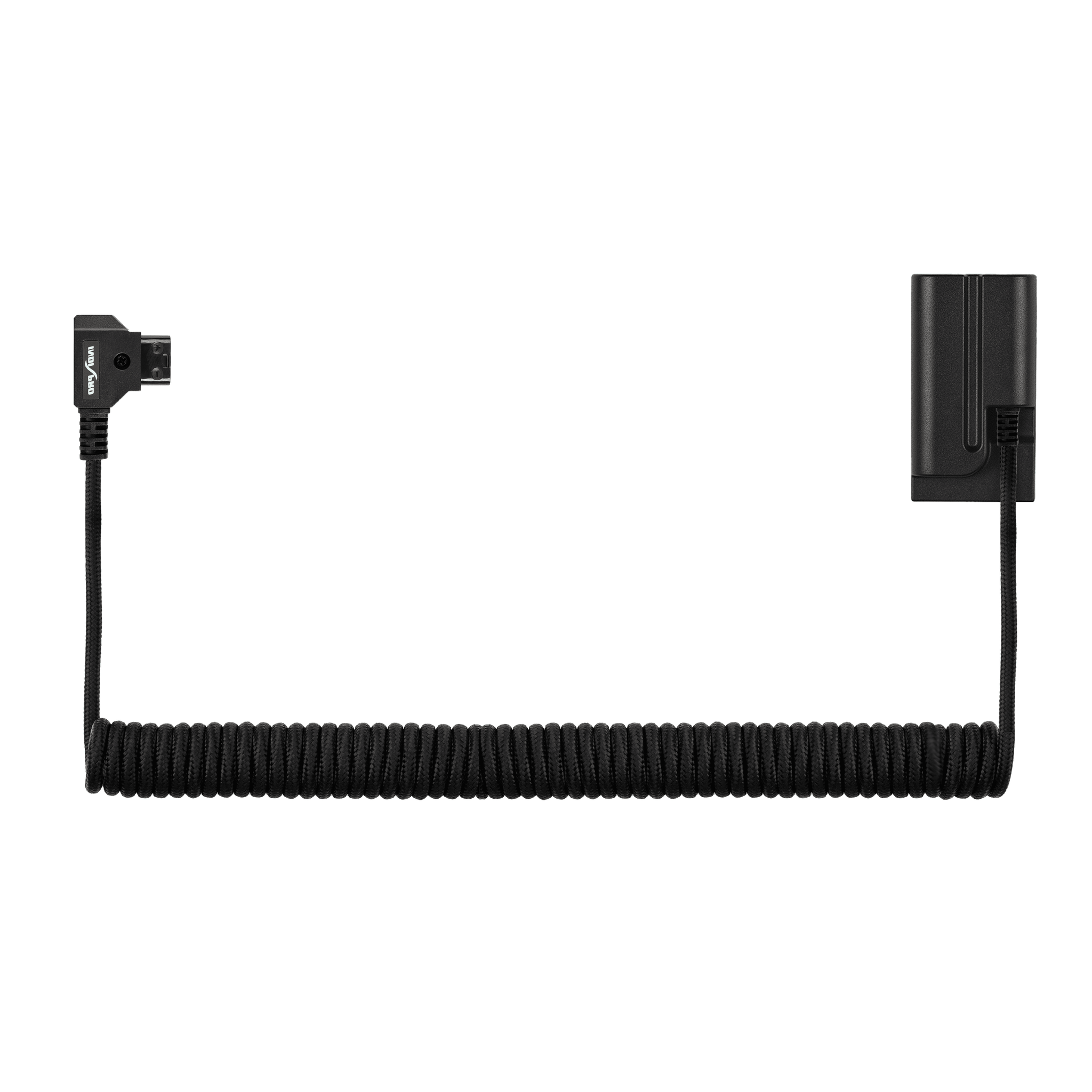 Indipro Braided Coiled D-Tap Power Cable to Sony NP-F Dummy Battery