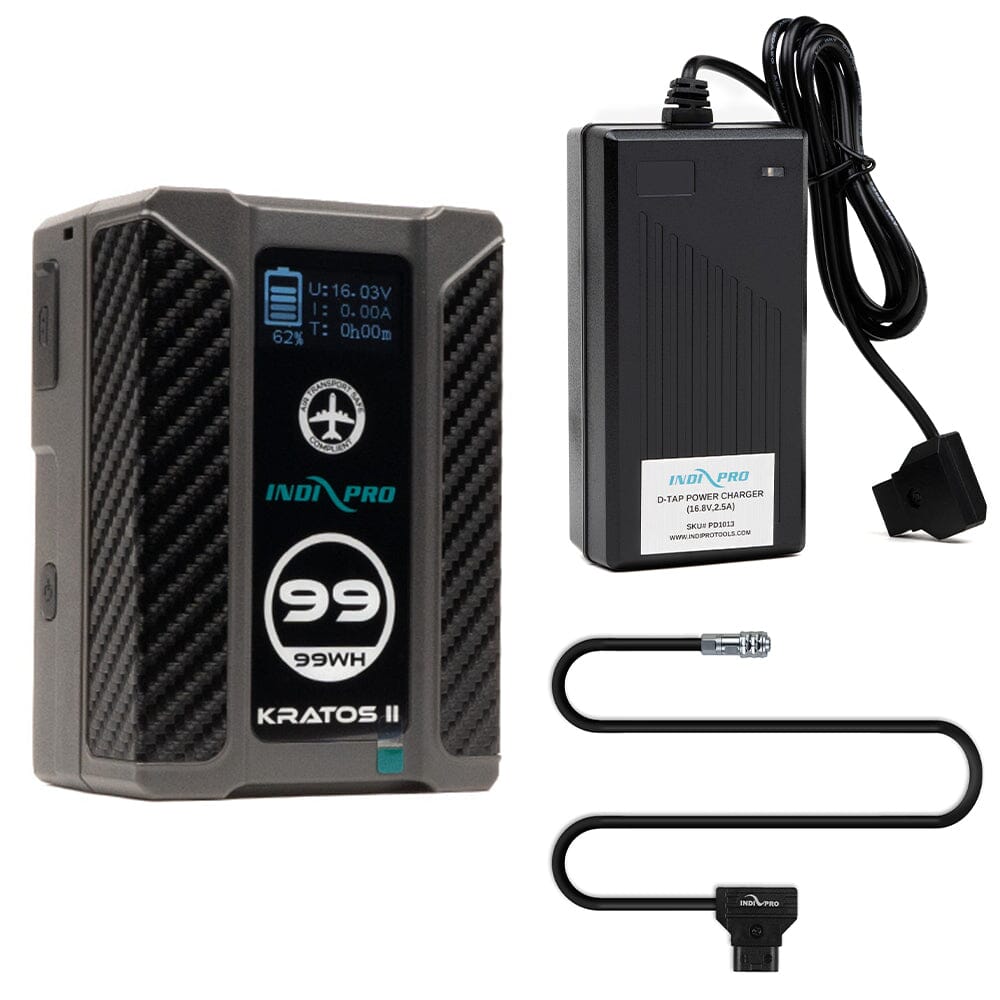 Indipro Kratos 99Wh V-Mount Battery, Charger & D-Tap for BMPCC 4K/6K B